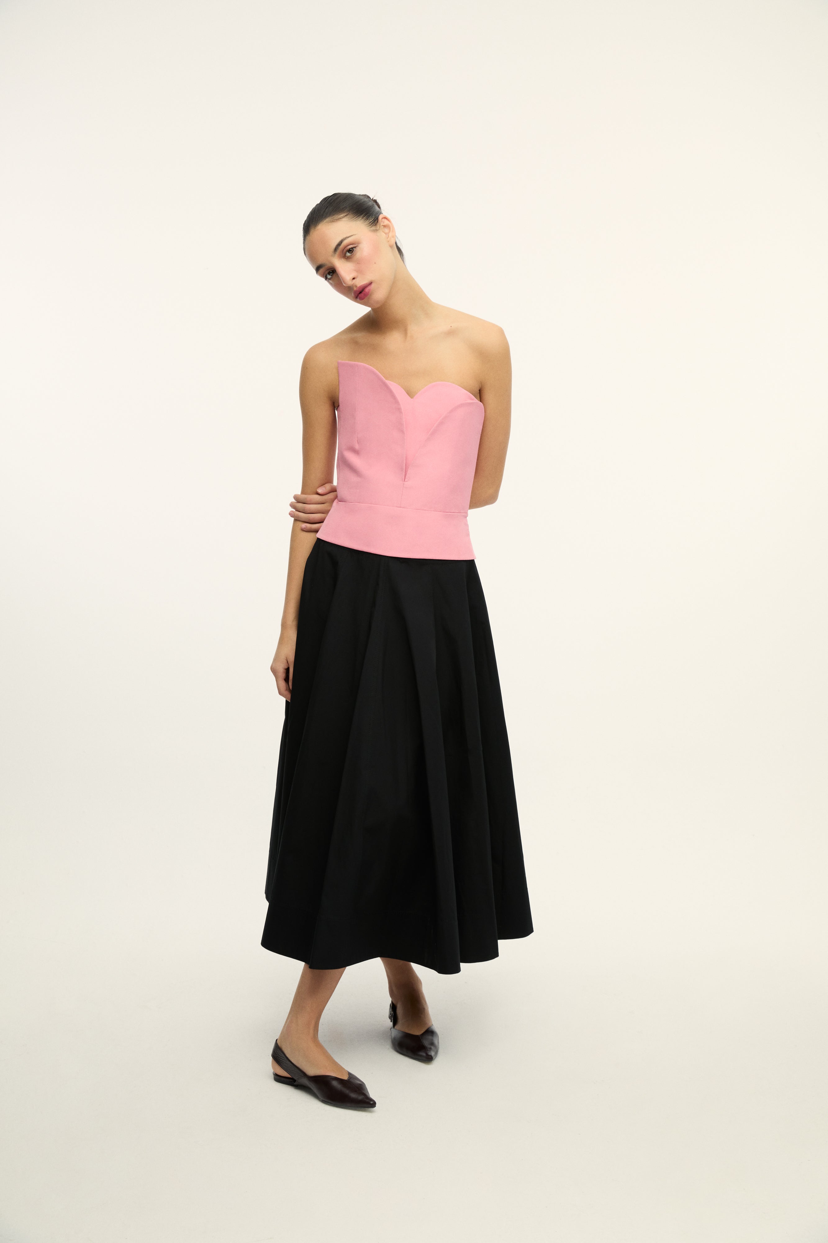 SICILY - Pleated Cotton-Poplin Midi Skirt - BLACK – PIA BRAND